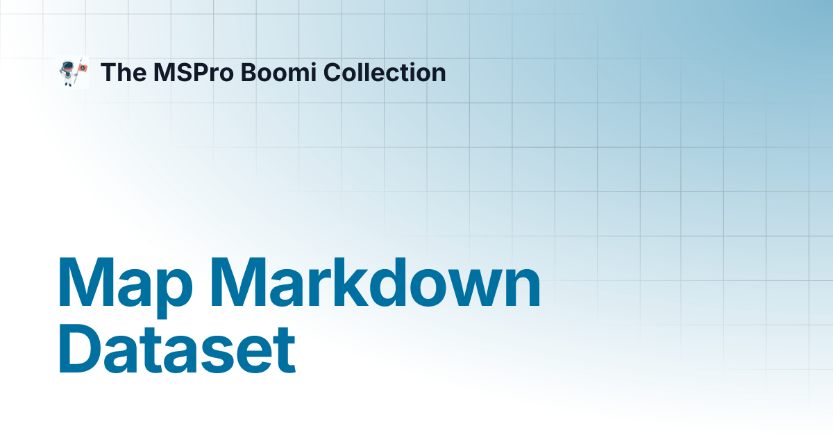 Map Markdown Dataset | The MSPro Boomi Collection